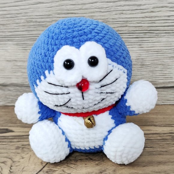 Handmade | Toys | Handmade Amigurumi Crochet Doraemon Doll | Poshmark